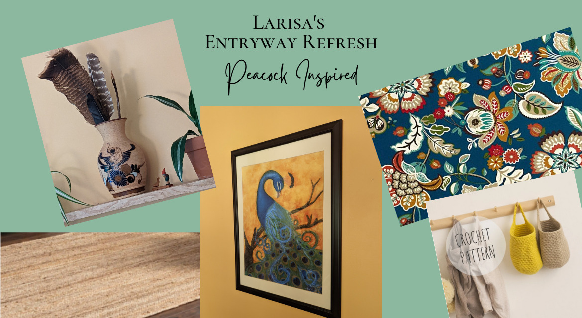 Entryway Refresh - Inspired by a Peacock Print - Time on Our Hands